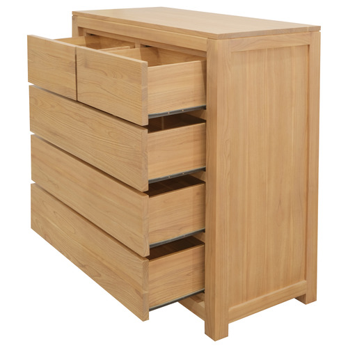 Saul 5 Drawer Cedar Wood Tallboy Temple Webster